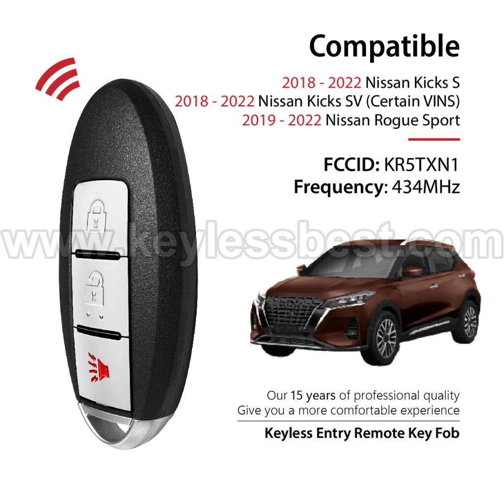 2018-2022 Nissan Key Fob KR5TXN1 434MHz for Keylessbest - keylessbest.com